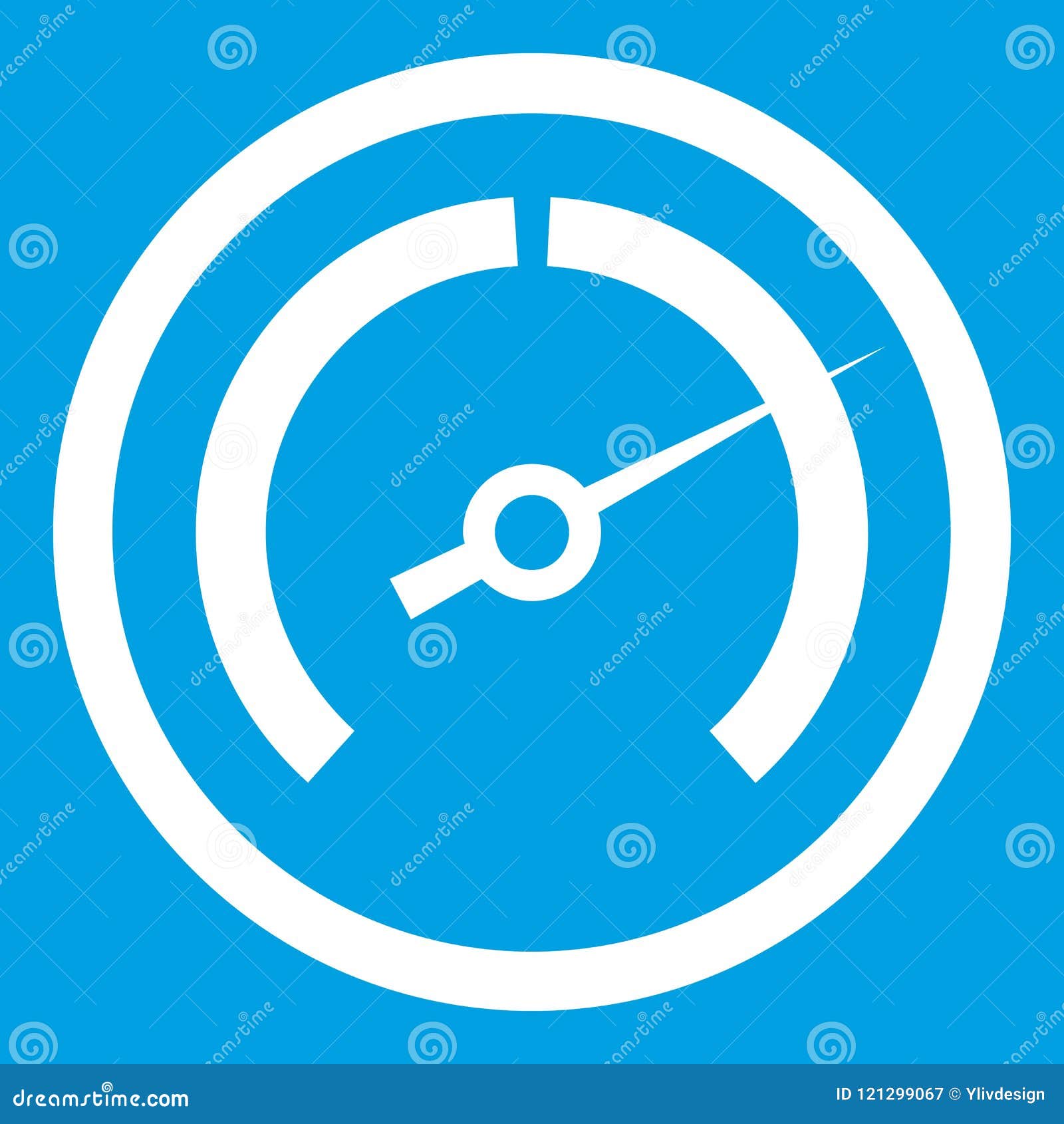 Speedometer icon white stock vector. Illustration of kilometer - 121299067