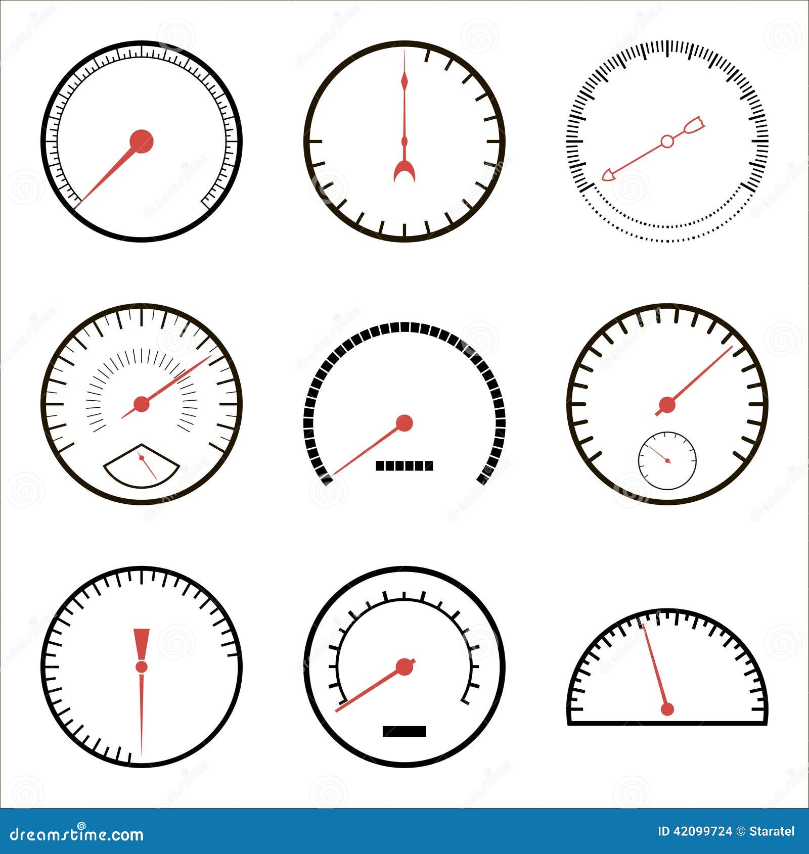Speedometer Icons Stock Vector - Image: 42099724