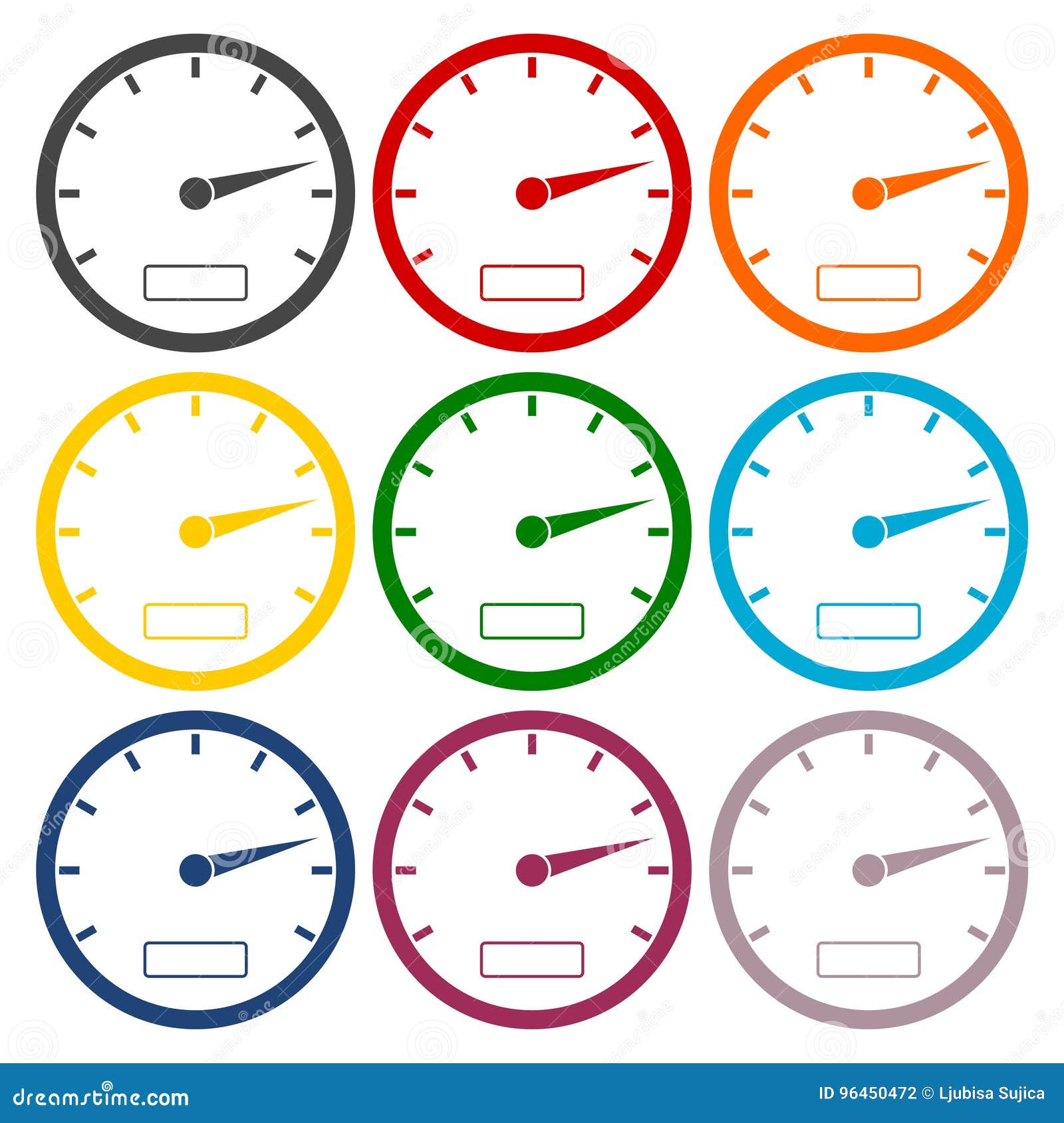 Speedometer Icons Set on White Background Stock Illustration ...