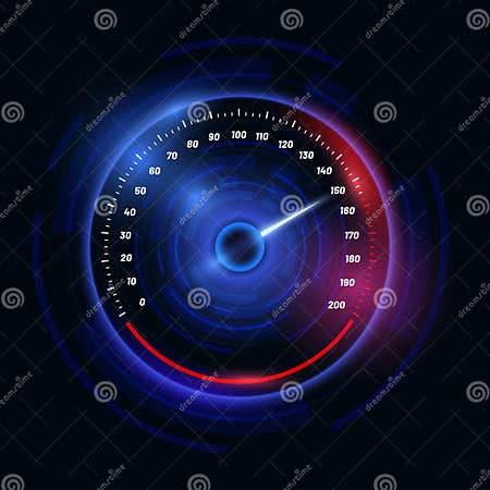Speedometer Indicator, Digital Odometer Display Stock Vector ...
