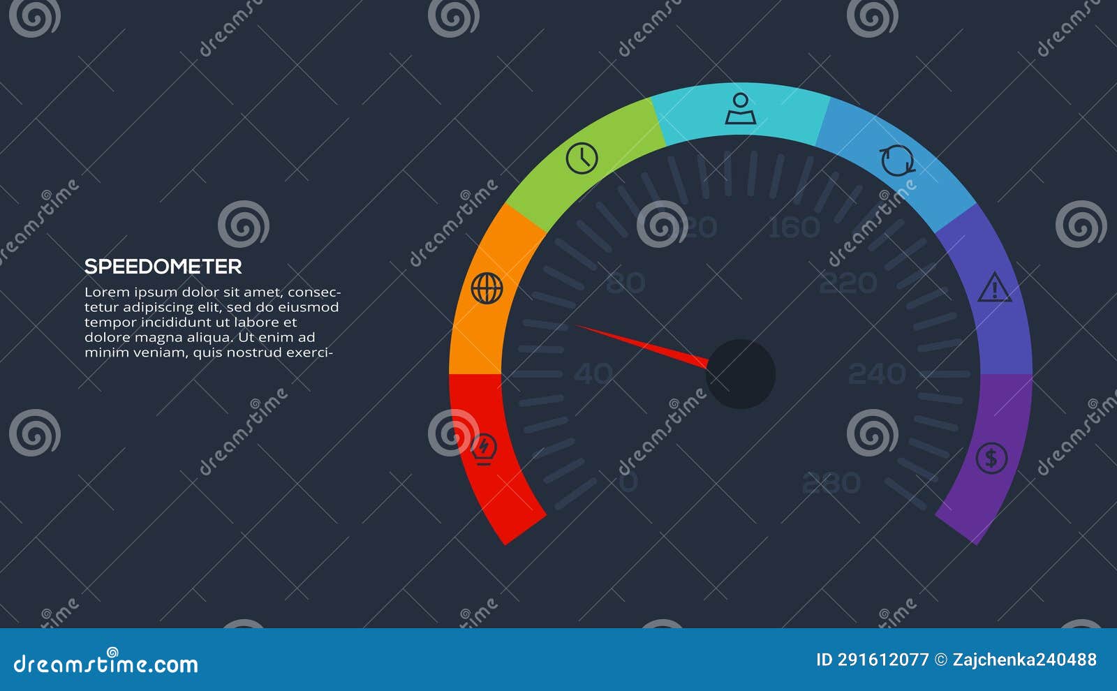 Speedometer Infographic with 7 Elements, Presentations, Vector ...
