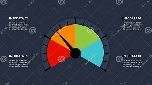 Speedometer Infographic with 4 Elements, Presentations, Vector ...