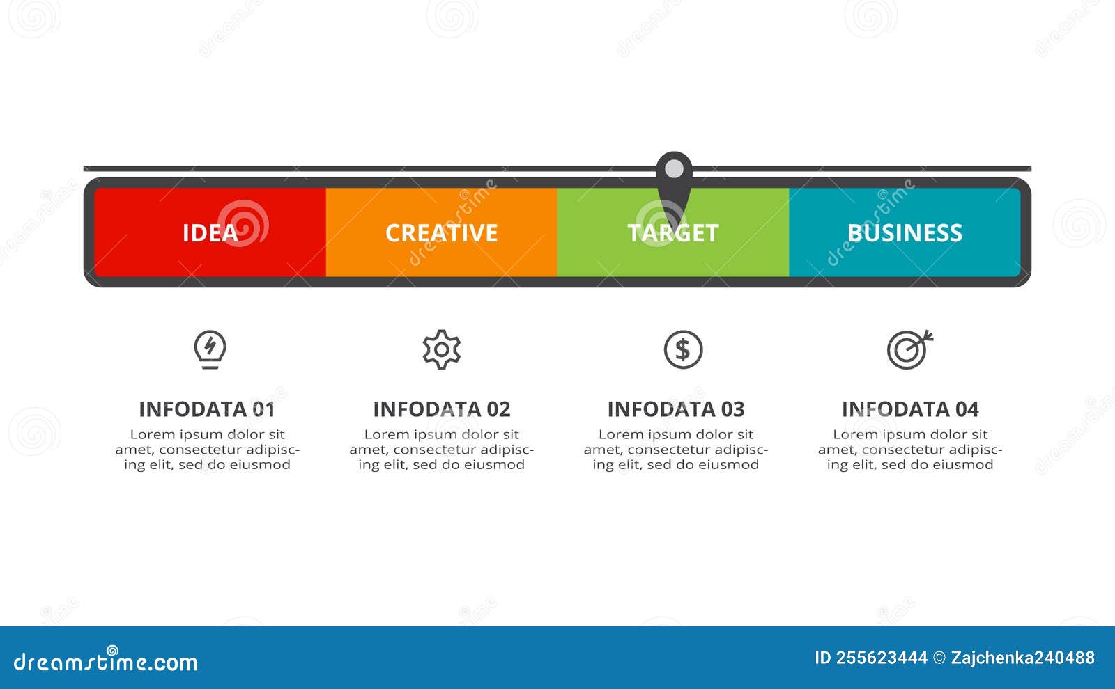 Speedometer Infographic with 4 Elements Template for Web, Business ...