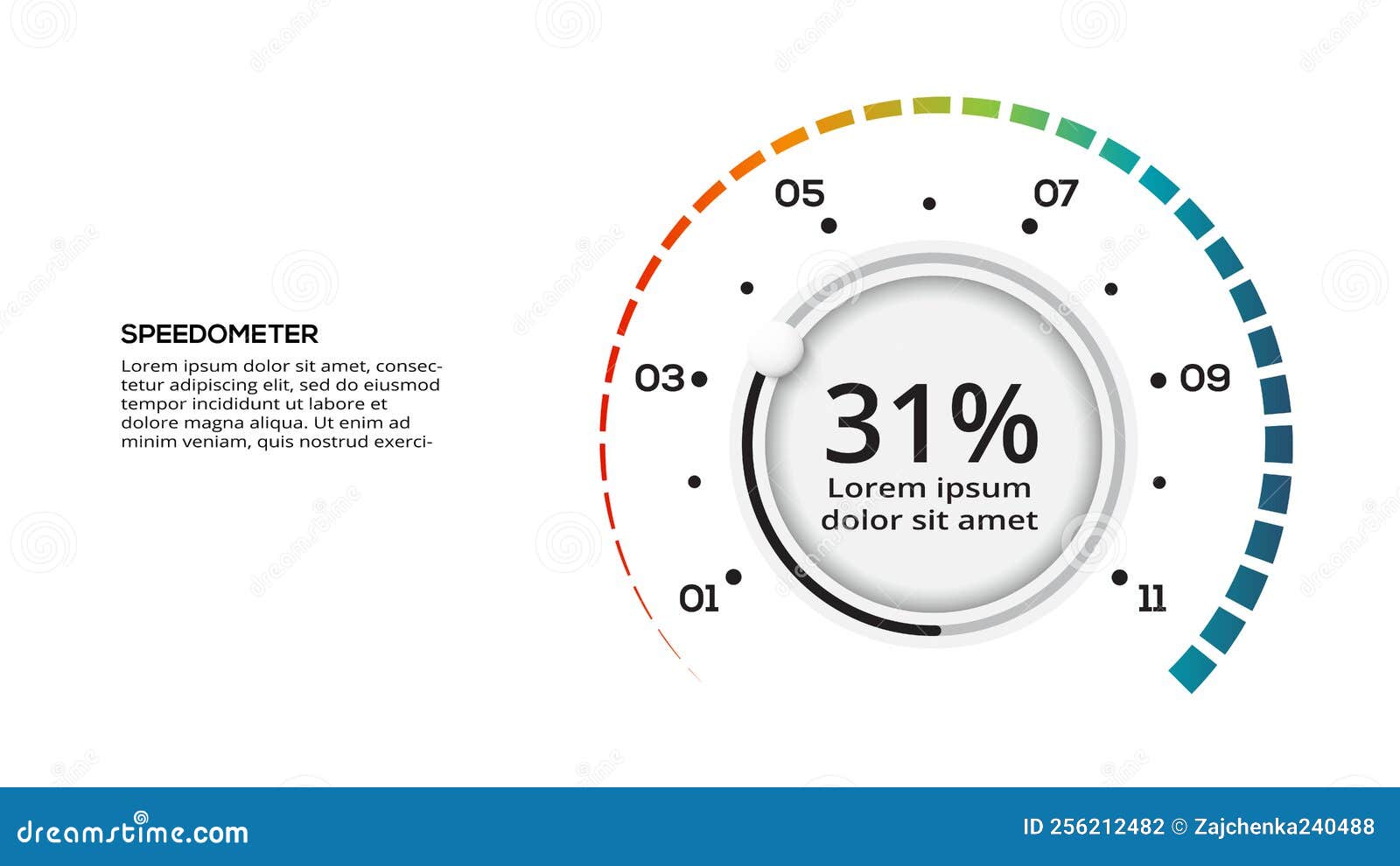 Speedometer Infographic with 11 Elements Template for Web, Business ...
