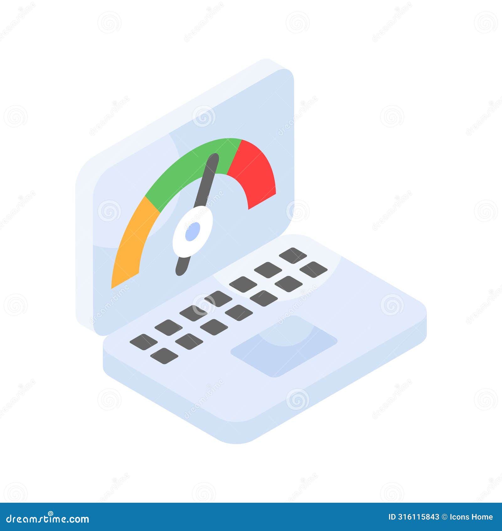 Speedometer Inside Laptop Screen, Concept Icon of Laptop Optimization ...