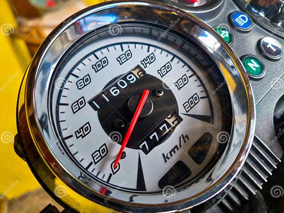 Speedometer or Instrument Panel of a Motorcycle. Stock Photo - Image of ...