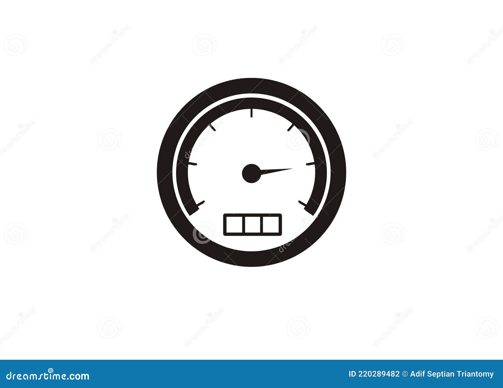 Speedometer Interface. Simple Illustration in Black and White. Stock ...