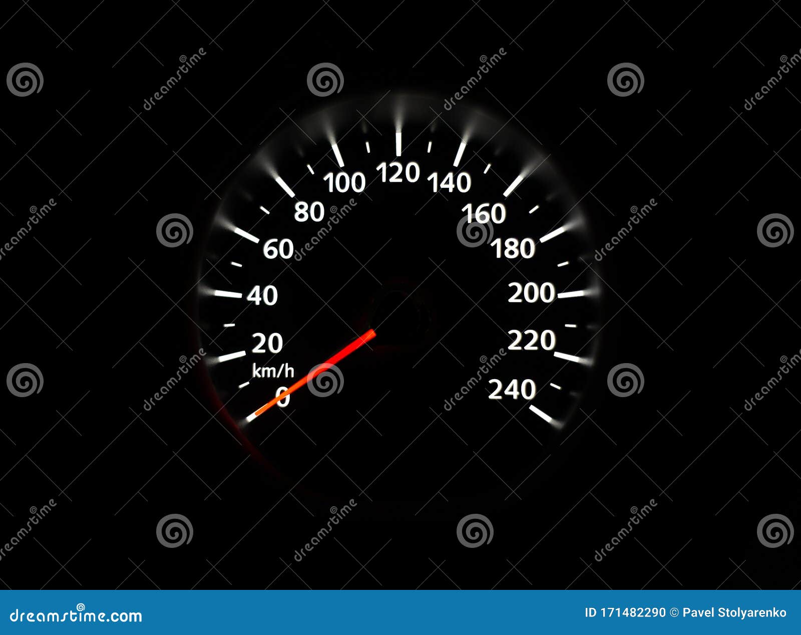 Speedometer Isolated on Black Stock Photo - Image of counter, element ...