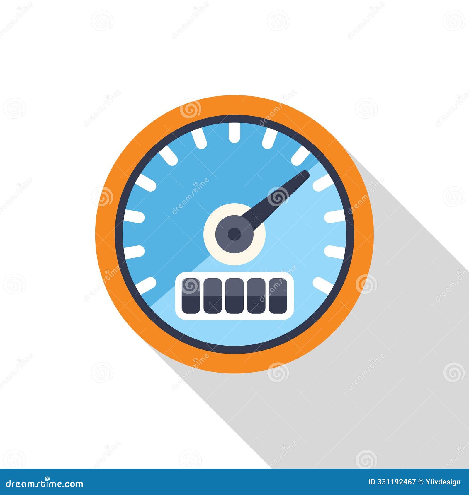 Speedometer Showing Increasing Performance with Long Shadow Stock ...