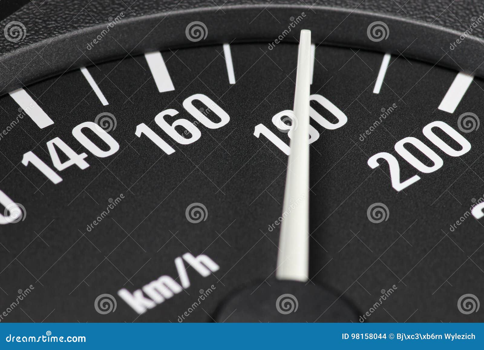 Speedometer at 180 km/h stock photo. Image of automobile - 98158044