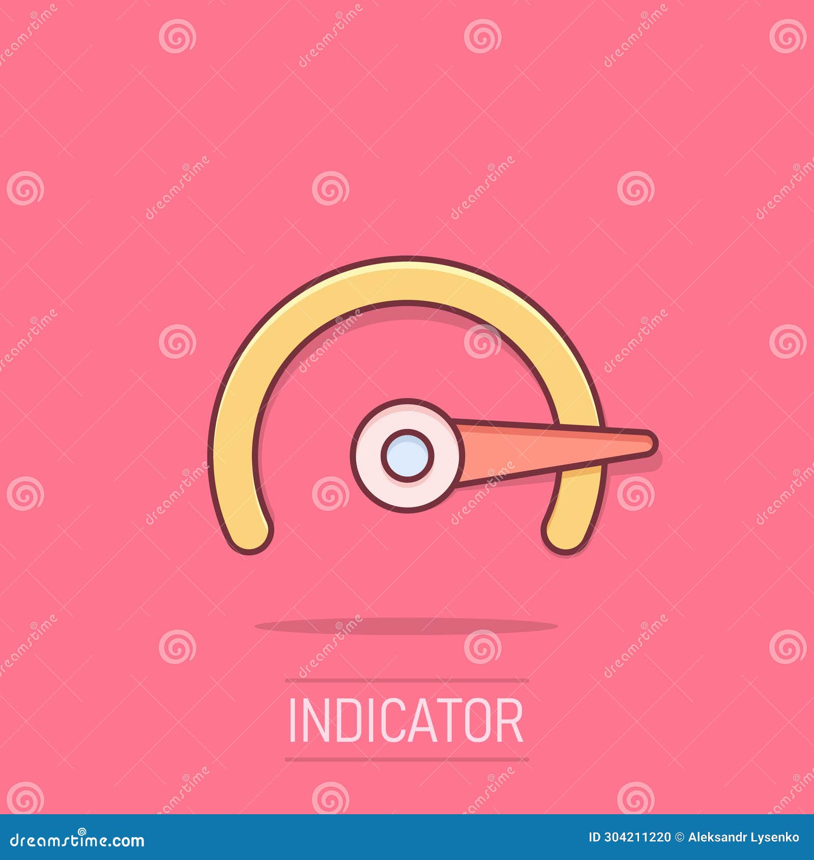 Speedometer Level Sign Icon In Comic Style. Accelerate Vector Cartoon ...