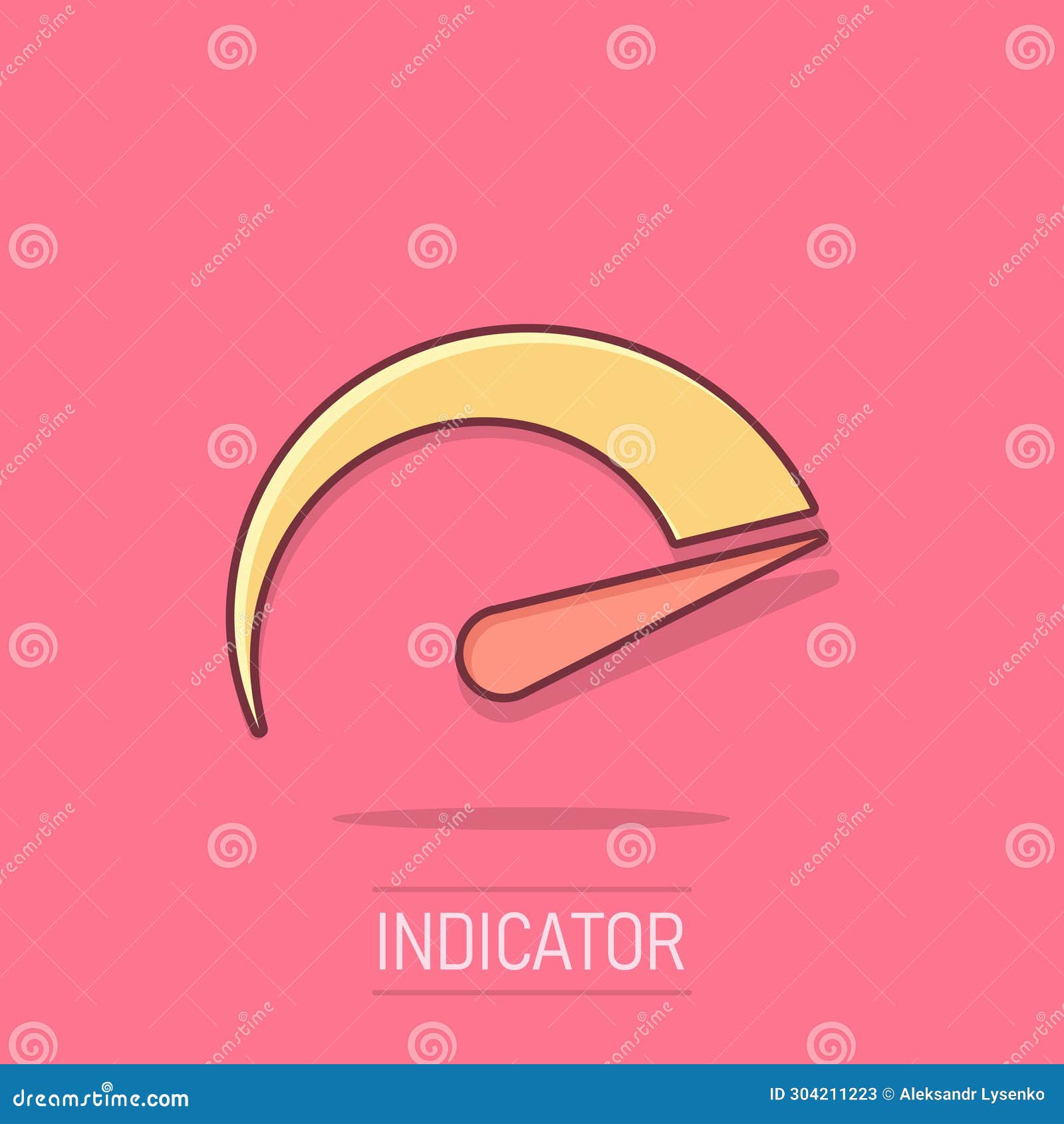 Speedometer Level Sign Icon In Comic Style. Accelerate Vector Cartoon ...