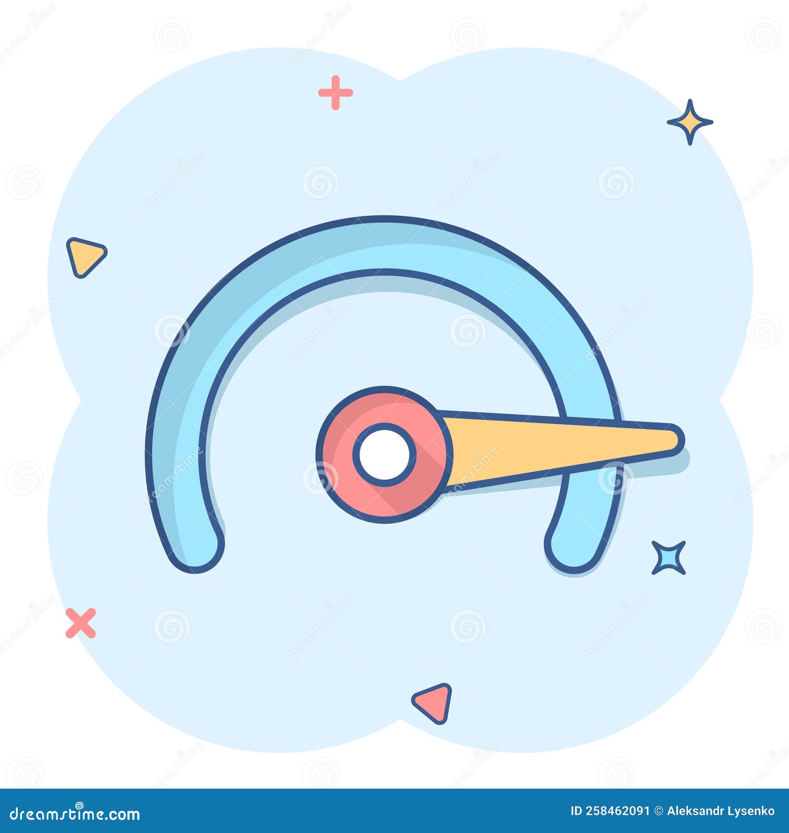 Speedometer Level Sign Icon In Comic Style. Accelerate Vector Cartoon ...