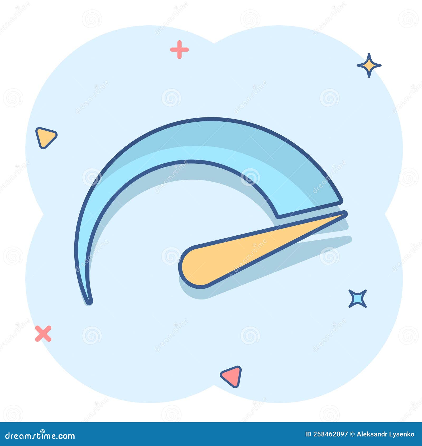 Speedometer Level Sign Icon In Comic Style. Accelerate Vector Cartoon ...