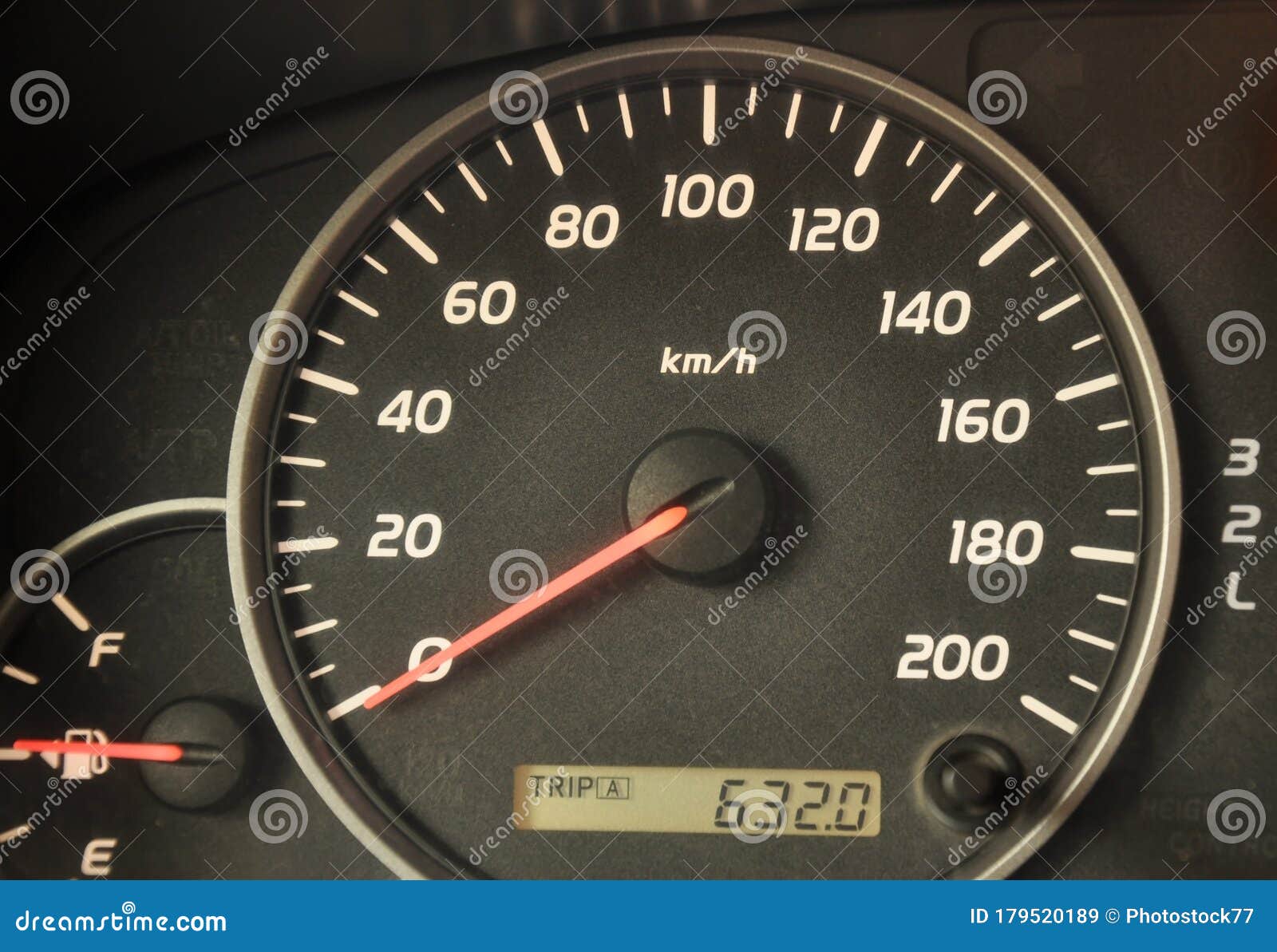 The Speedometer of Light Vehicle Stock Image - Image of warning, speed ...