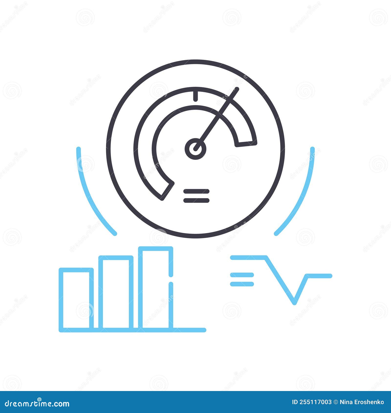 Speedometer Line Icon, Outline Symbol, Vector Illustration, Concept ...