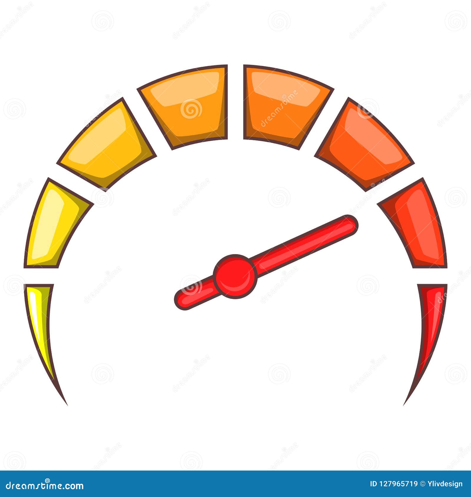 Speedometer at Maximum Speed Icon, Cartoon Style Stock Illustration ...