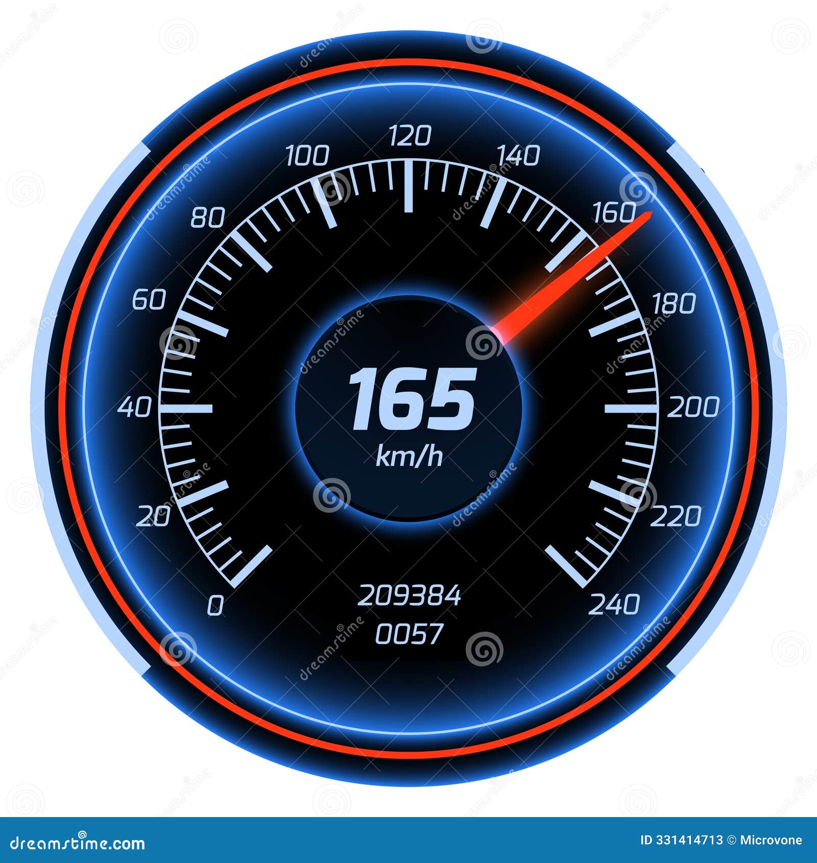 Speedometer Mockup. Realistic Car Control Panel Indicator Stock ...