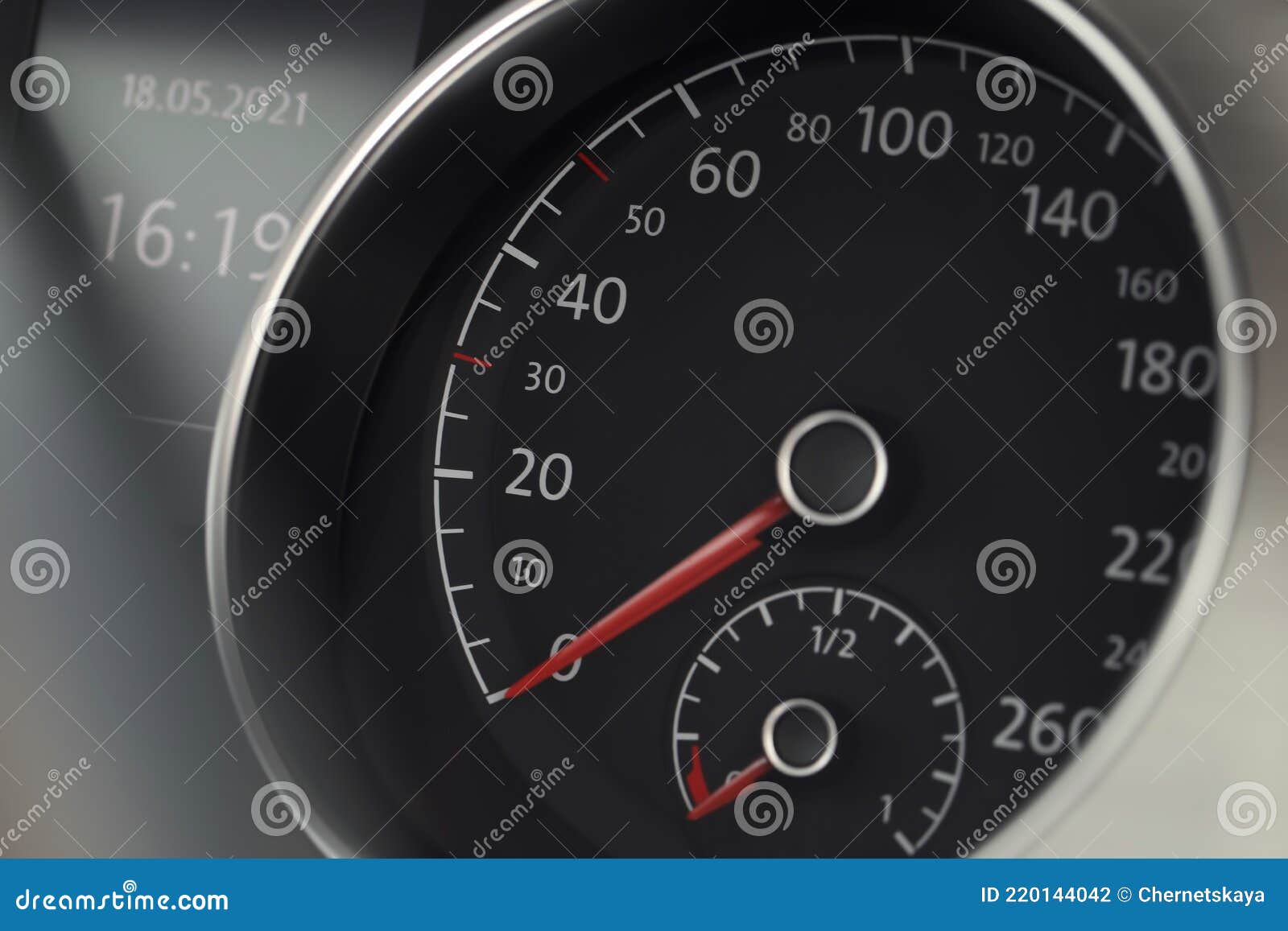 Speedometer on Modern Car Dashboard, Closeup View Stock Photo - Image ...