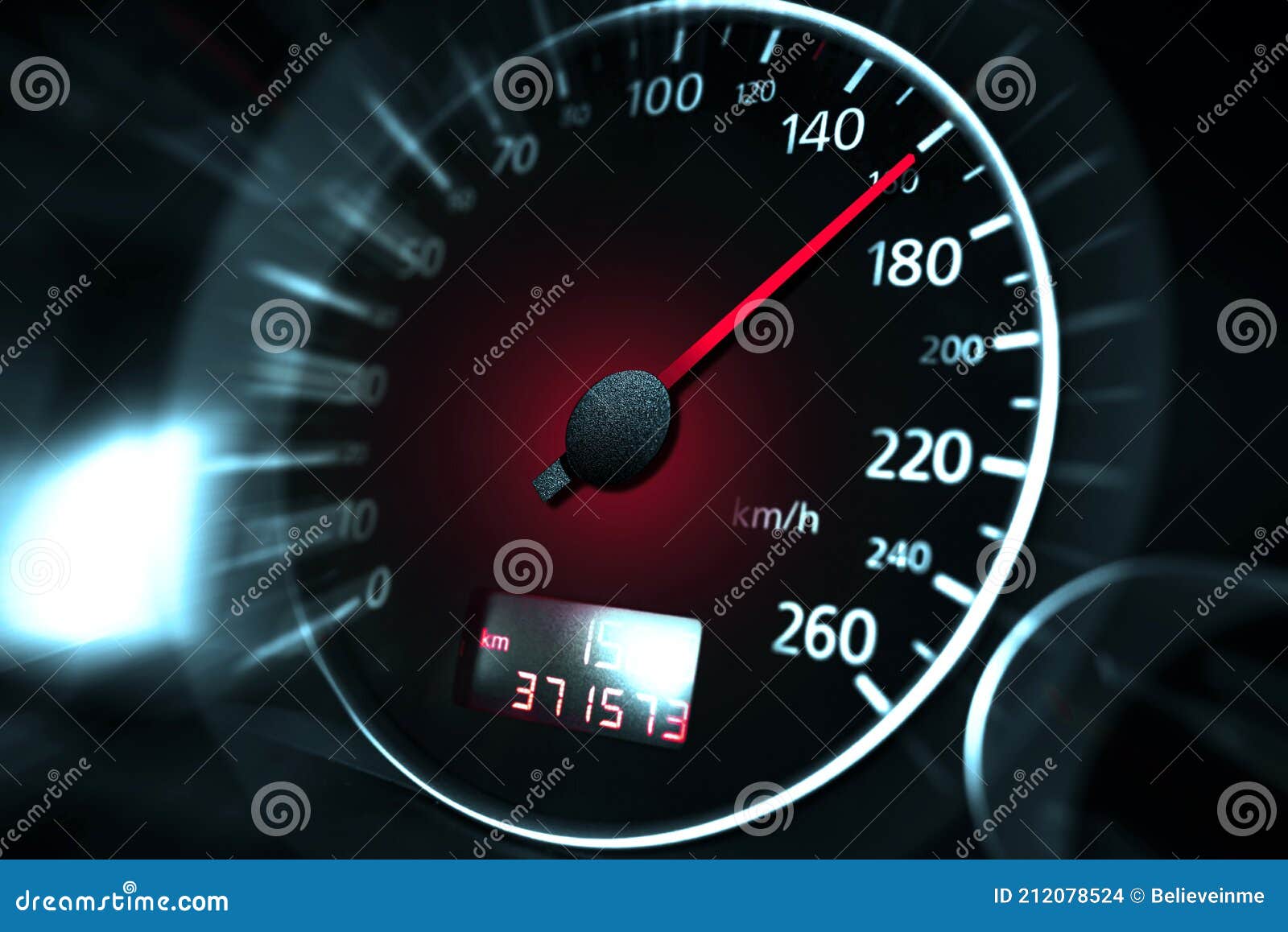 The Speedometer of a Modern Car Shows a High Driving Speed. Stock Photo ...