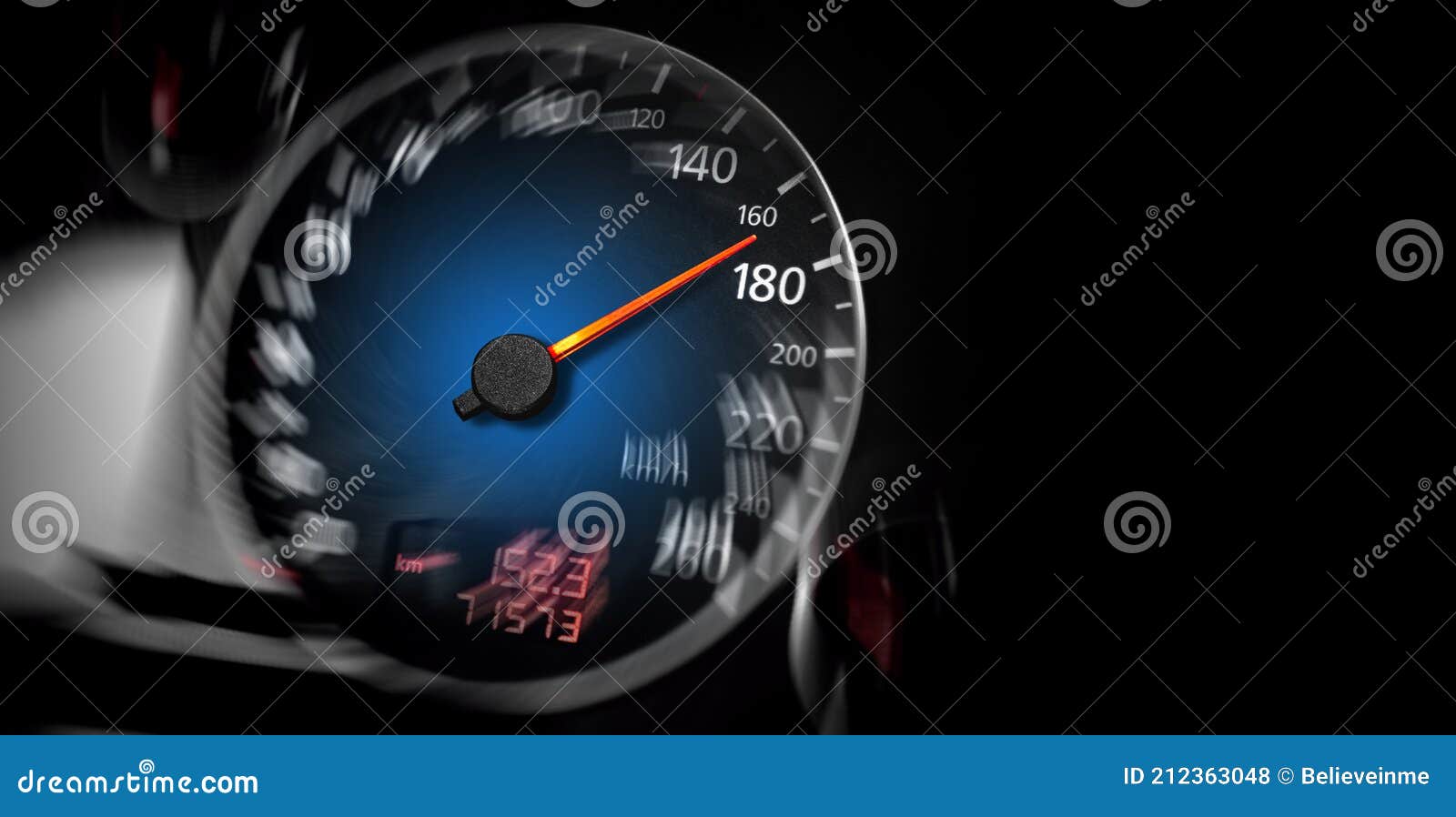 The Speedometer of a Modern Car Shows a High Driving Speed. Stock Photo ...