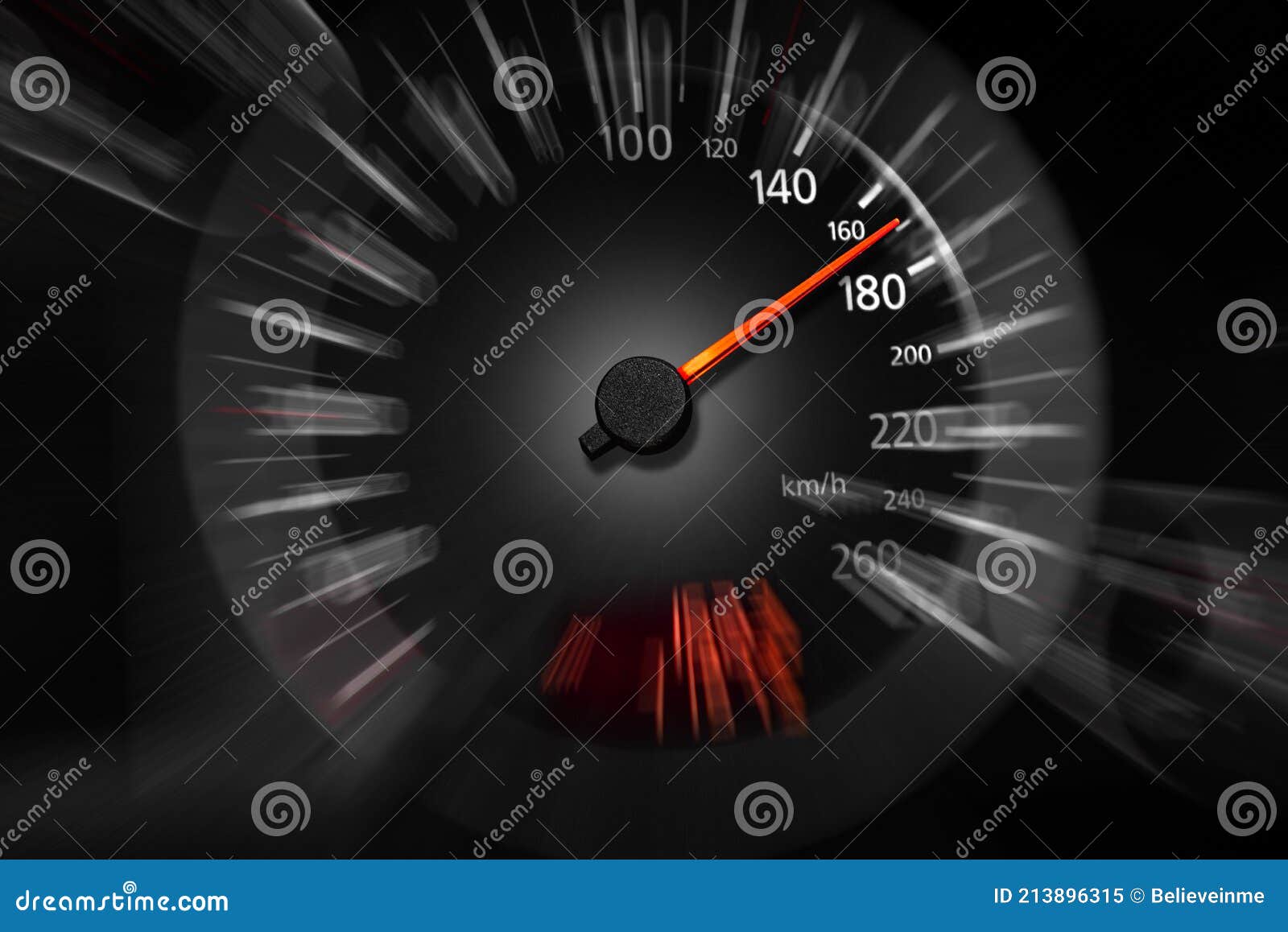 The Speedometer of a Modern Car Shows a High Driving Speed. Stock Image ...