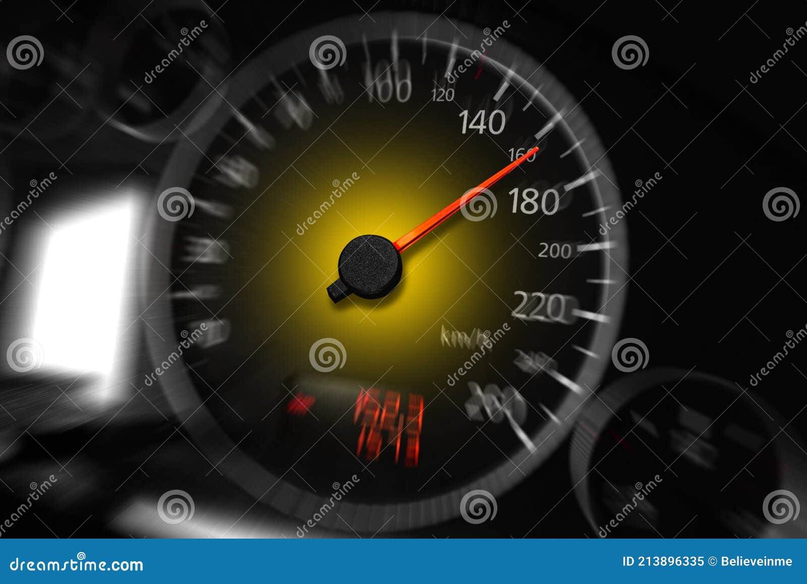 The Speedometer of a Modern Car Shows a High Driving Speed. Stock Image ...