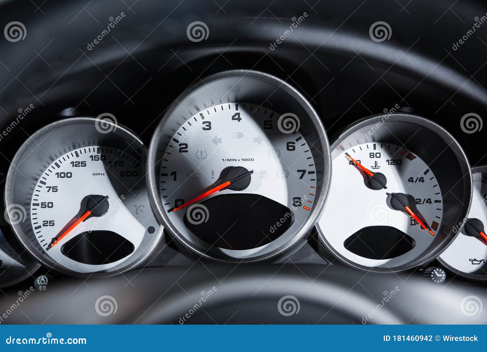 Speedometer of a Modern Luxury Car Stock Photo - Image of safety, black ...