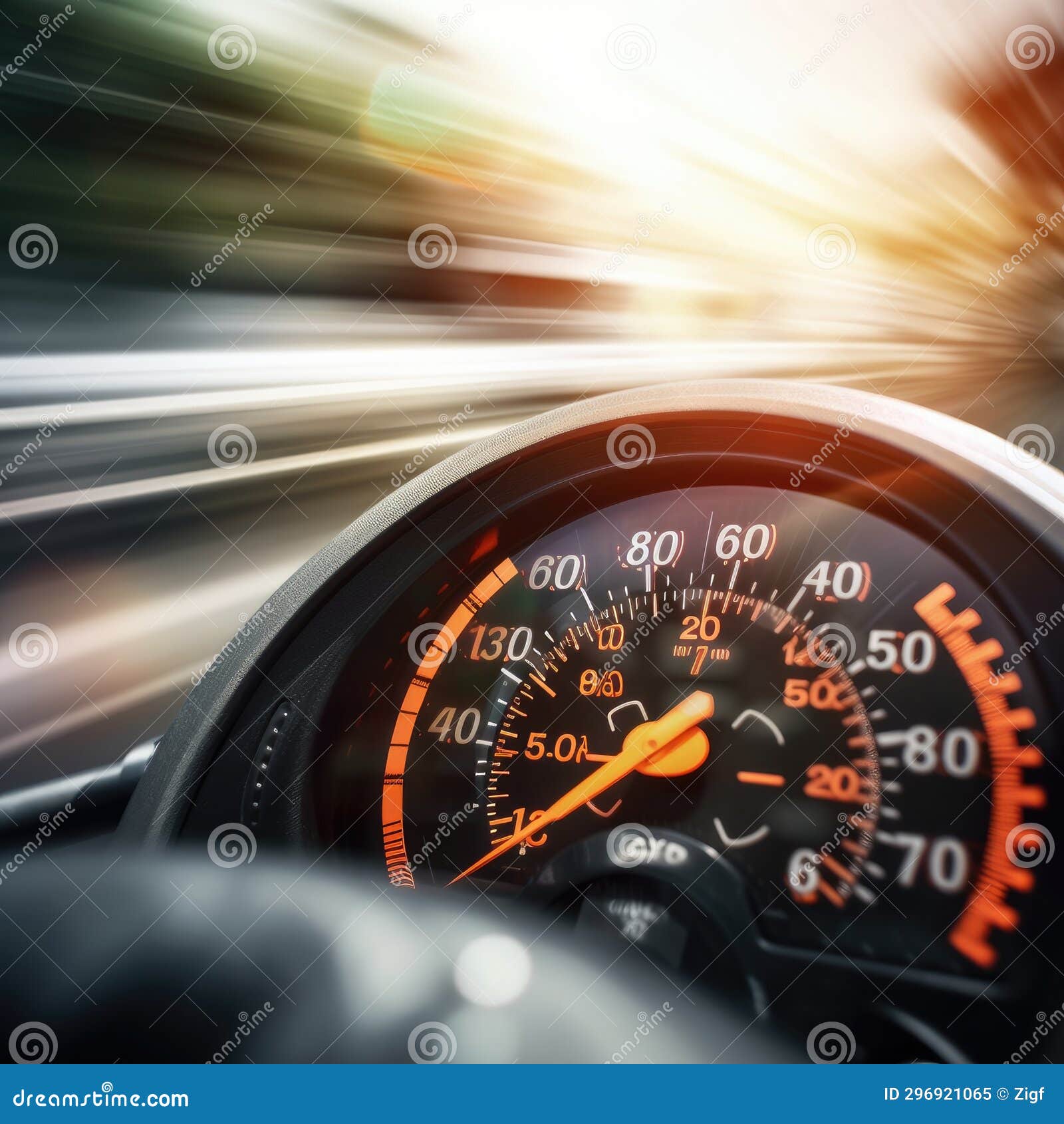 Speedometer on a Motorcycle with Blurred Motion Stock Illustration ...