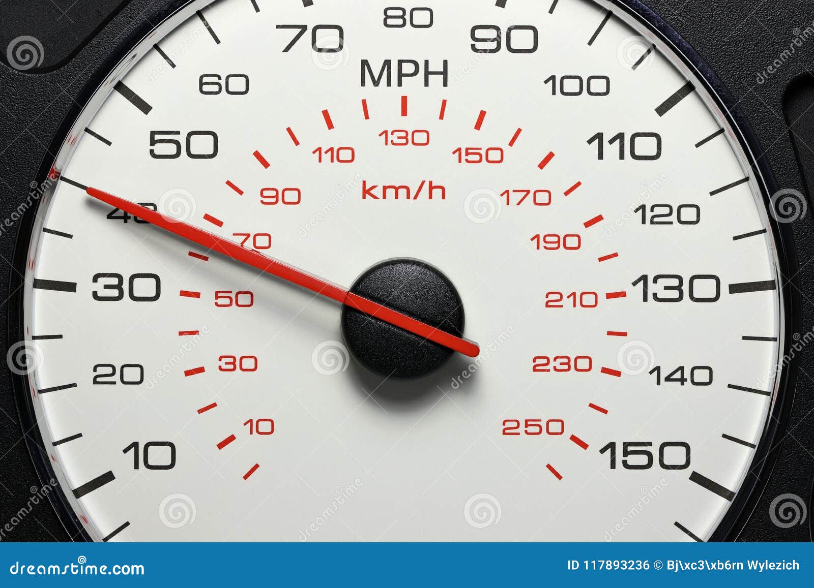 Speedometer at 40 MPH stock photo. Image of dashboard - 117893236