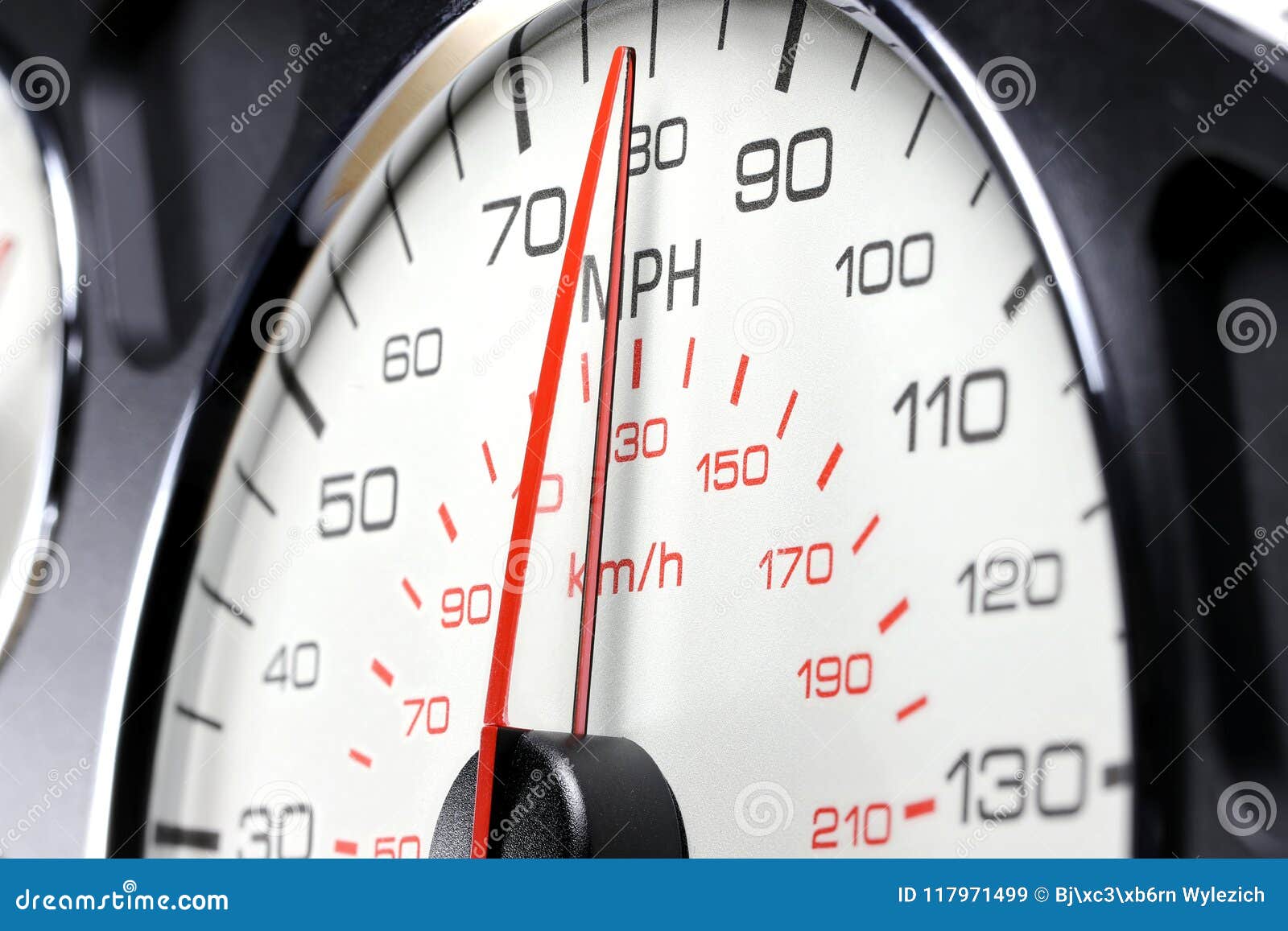 Speedometer at 80 MPH stock image. Image of engine, miles - 117971499