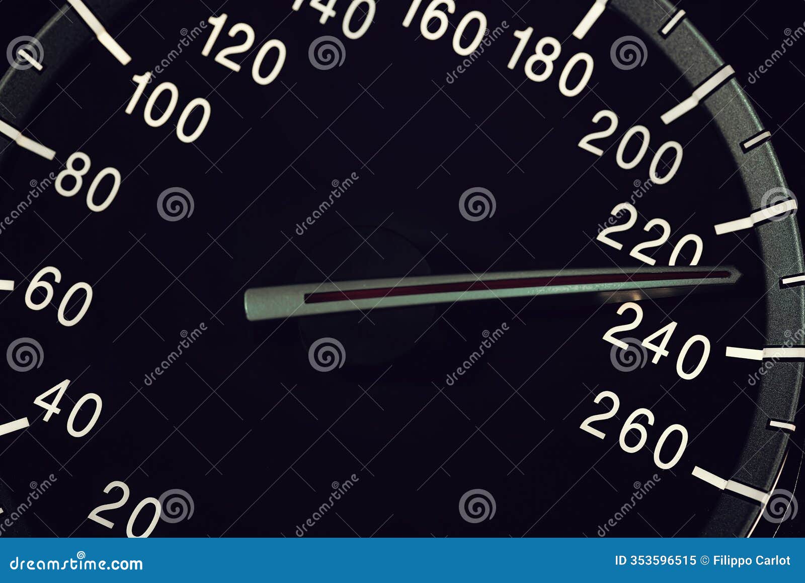 Speedometer Needle Pointing at 220 Kilometers Per Hour on Dashboard ...