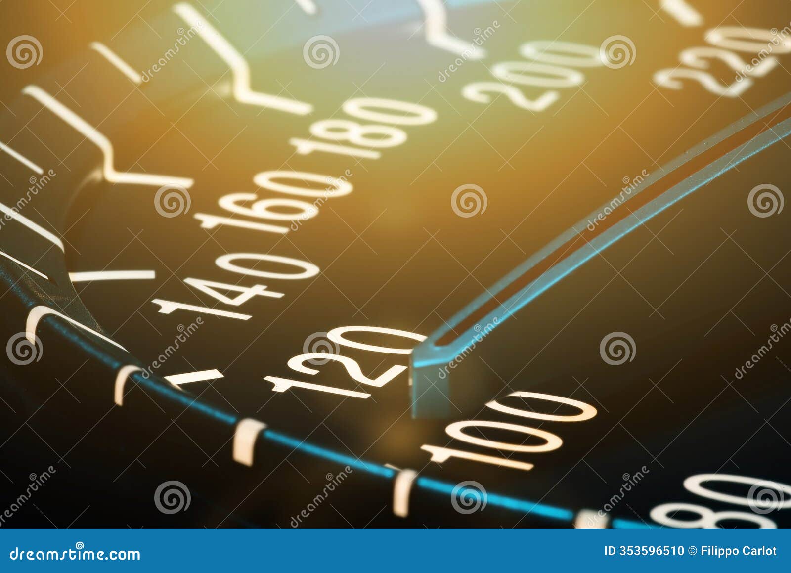 Speedometer Needle Pointing at 120 Speed Displaying Velocity and ...