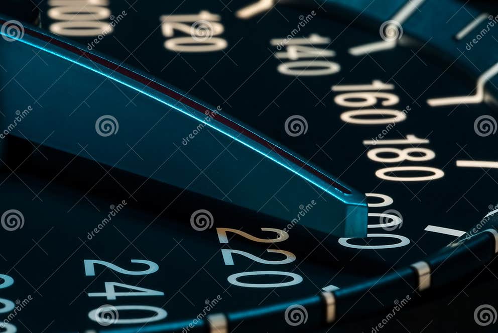 Speedometer Needle Pointing at 220 Speed Displaying Velocity and Motion ...