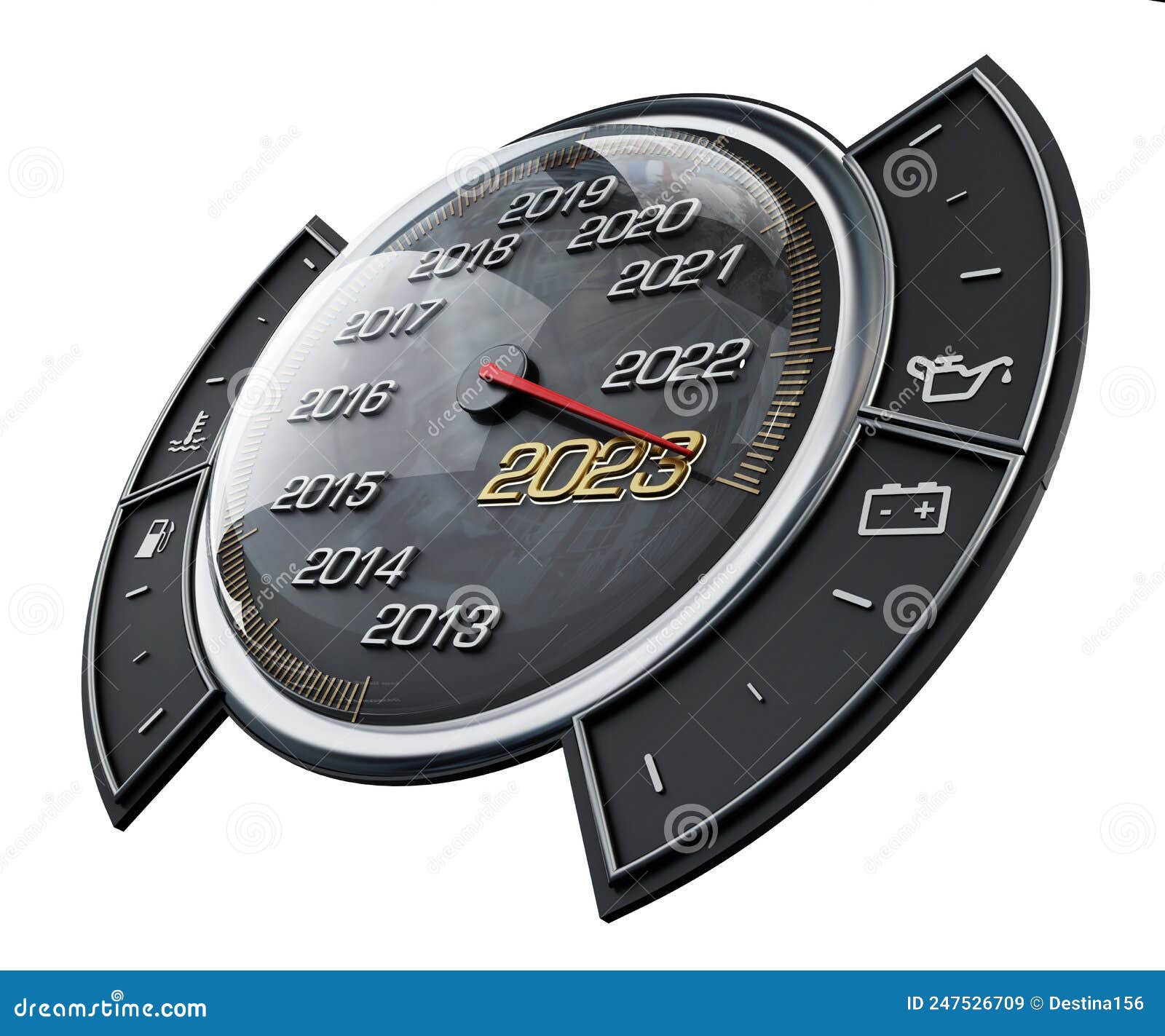 Speedometer Needle Hits 100 Percent Goal Reached Royalty-Free Stock ...