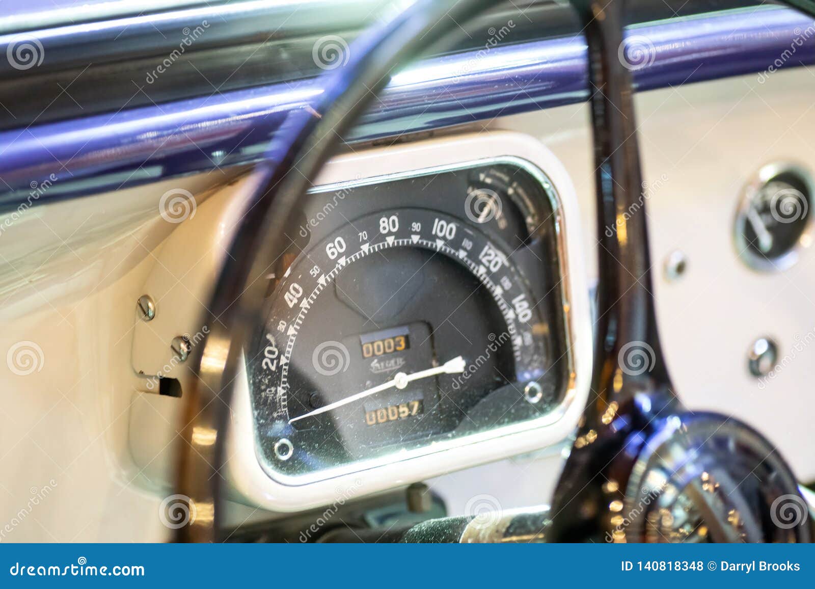 Speedometer on Old Car stock photo. Image of panel, steering - 140818348