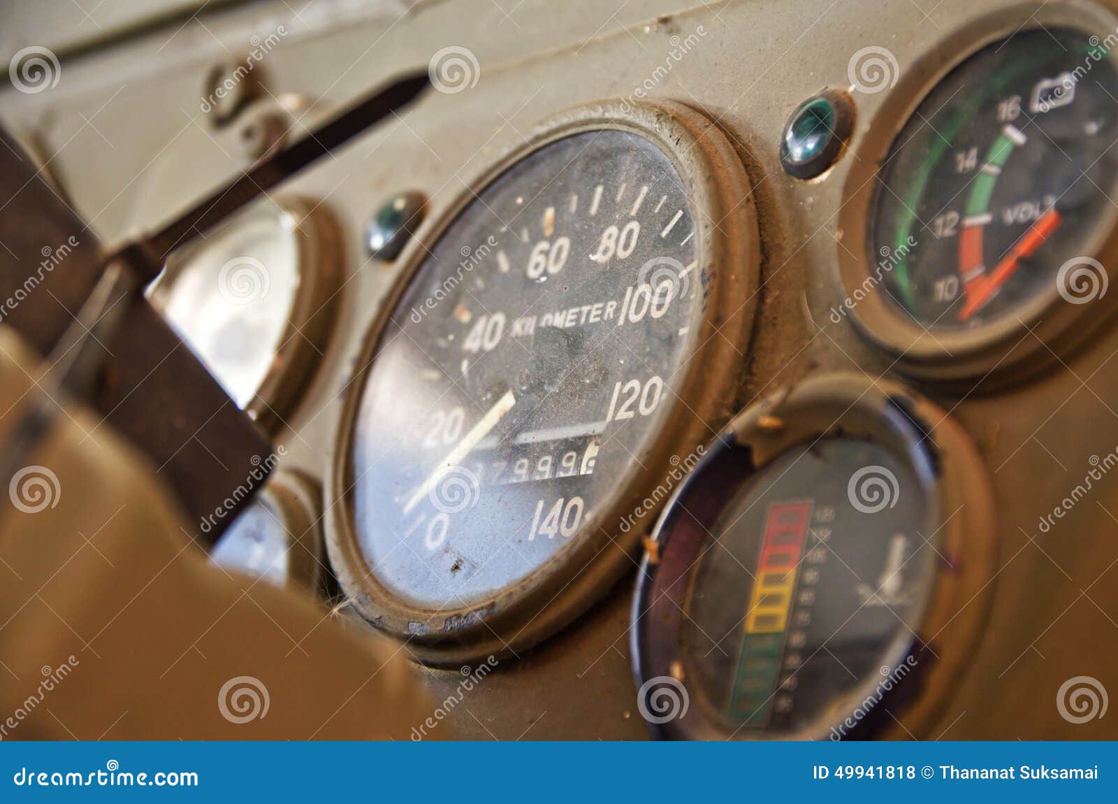 Speedometer of Old car stock photo. Image of closeup - 49941818