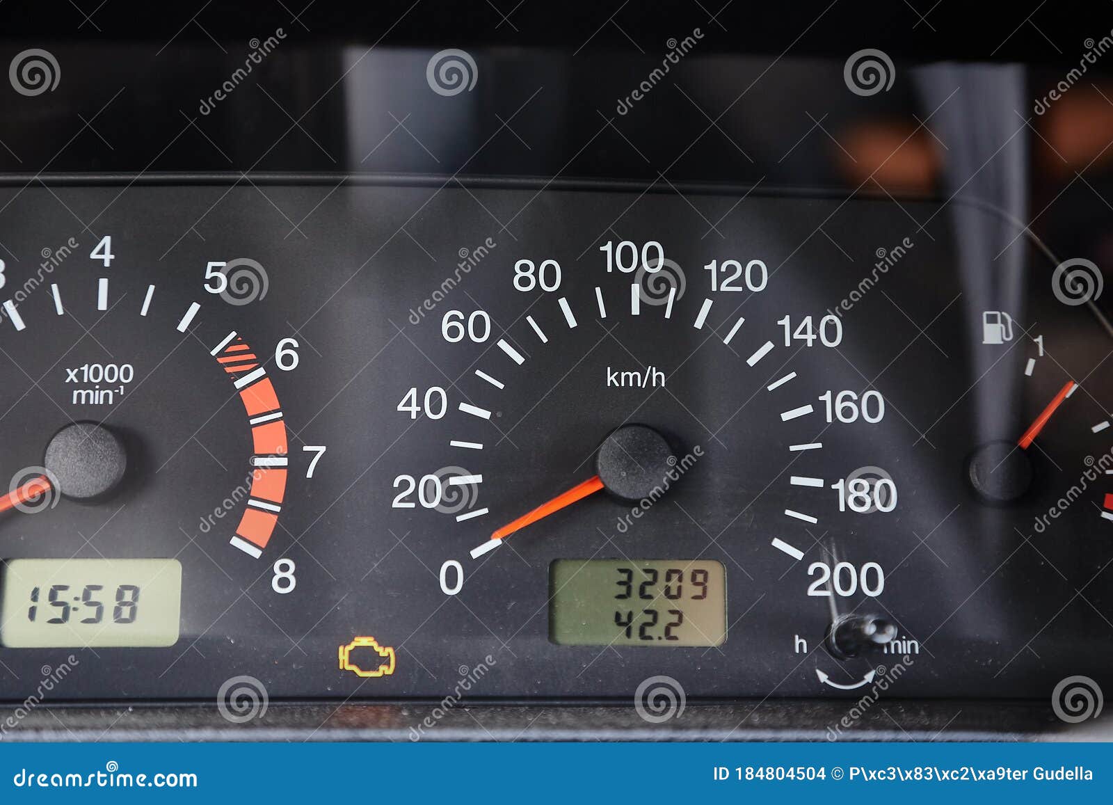 Speedometer of an old car stock photo. Image of automobile - 184804504