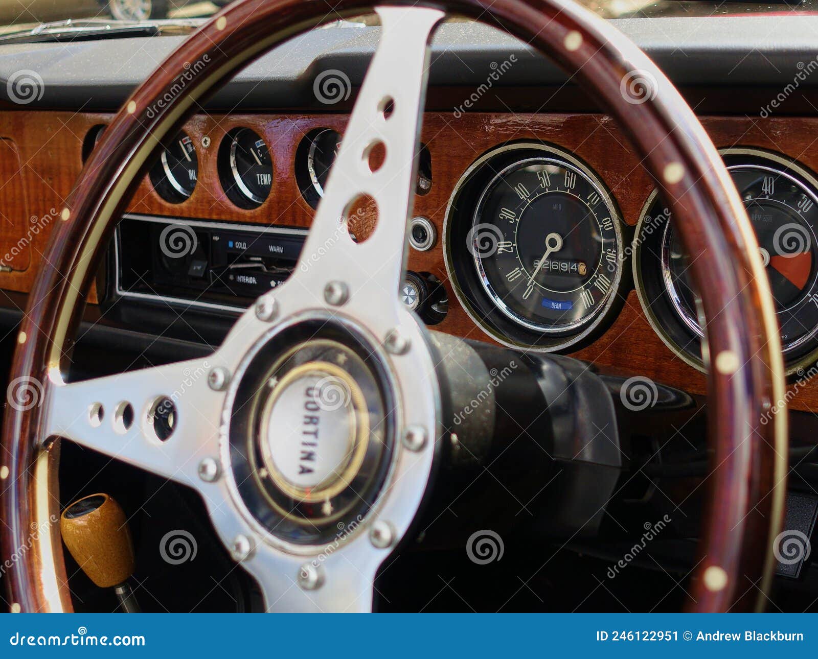 Speedometer in Old Classic Car Dashboard Editorial Photo - Image of ...