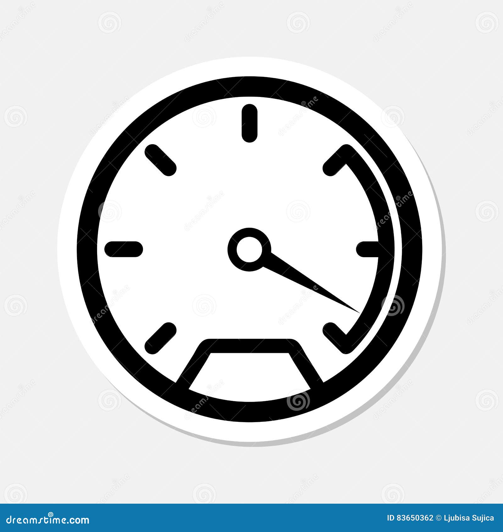 Speedometer Paper Sticker with Shadow Stock Vector - Illustration of ...