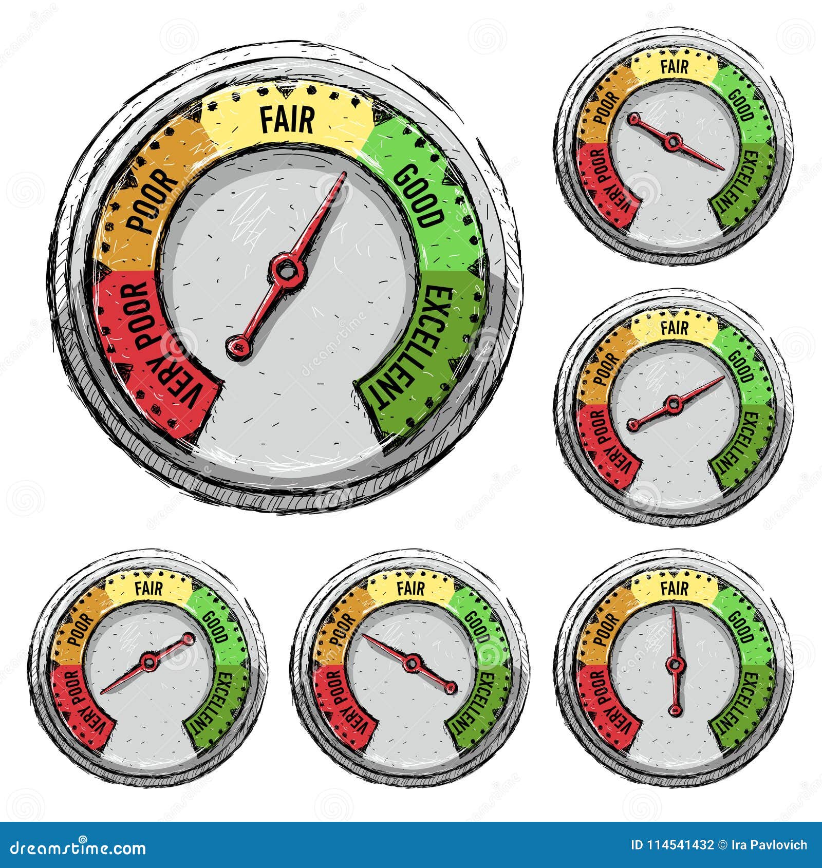 Poor Fair Good Great Grades Evaluation Steps Stock Image ...