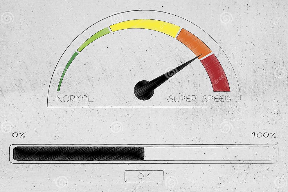 Speedometer with Progress Bar Loading Stock Photo - Image of accelerate ...