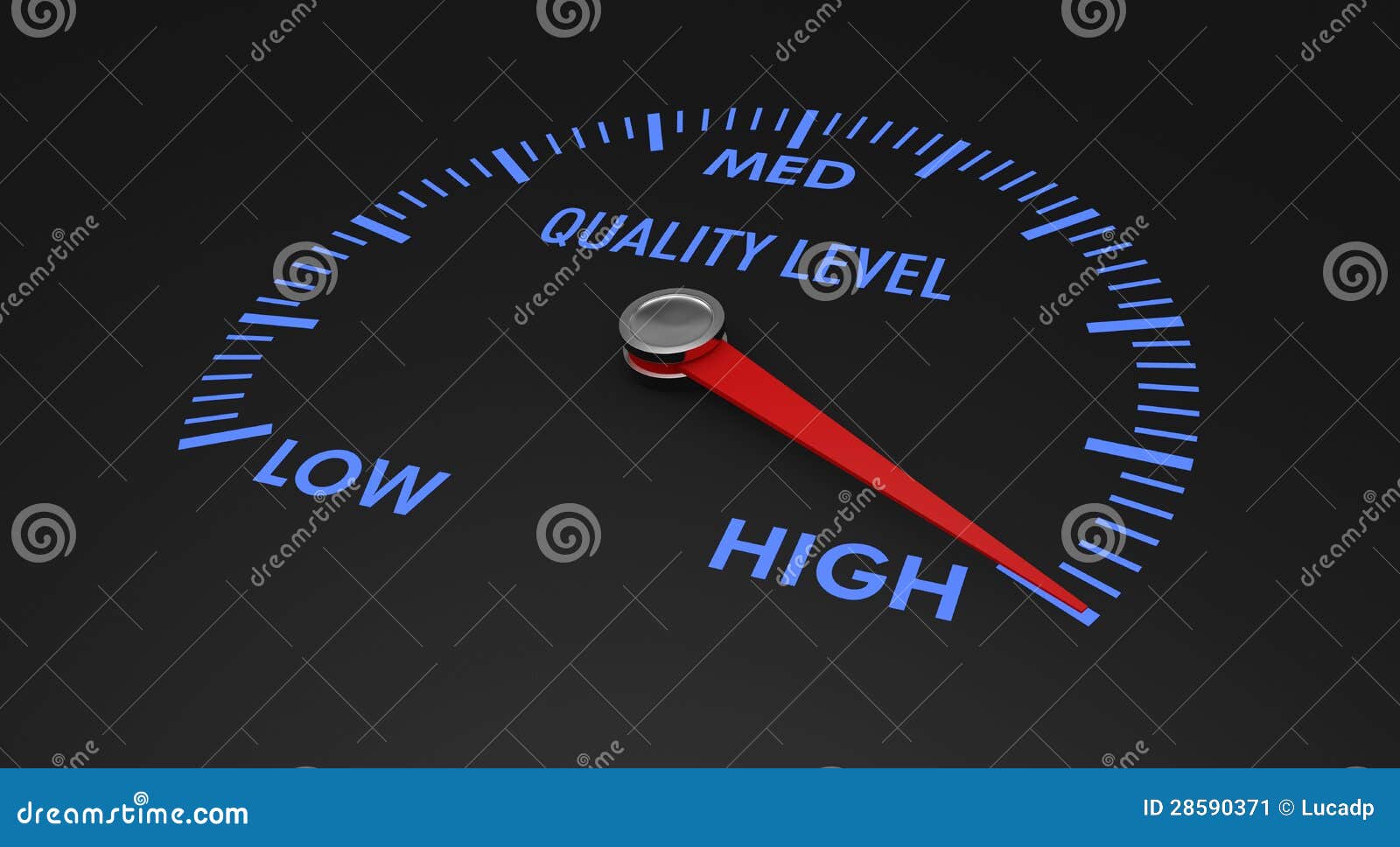 Speedometer - Quality Level Stock Illustration - Illustration of blue ...