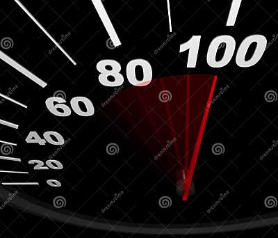 Speedometer - Racing To 100 MPH Stock Illustration - Illustration of ...