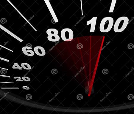 Speedometer - Racing To 100 MPH Stock Illustration - Illustration of ...