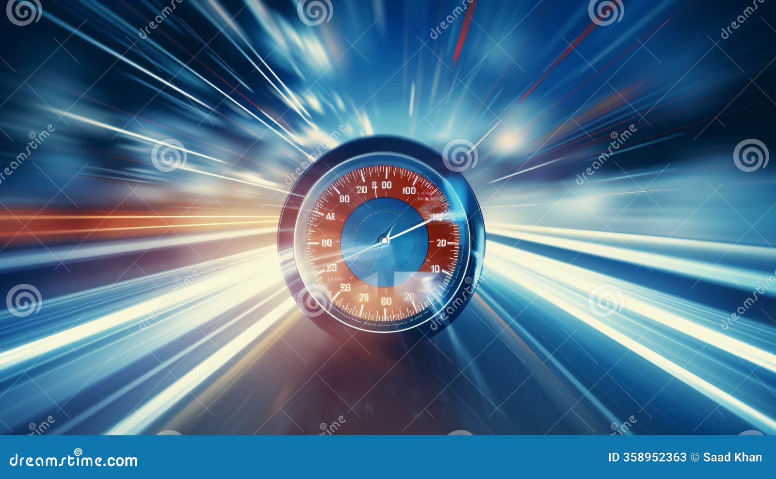 Speedometer Scoring High Speed In A Fast Motion Blur Racetrack ...