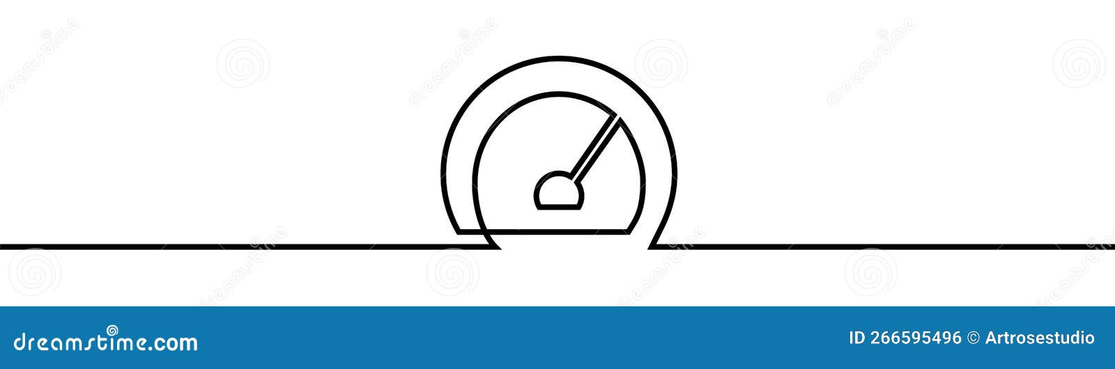 Speedometer Shape Drawing by Continuos Line, Thin Line Design Stock ...