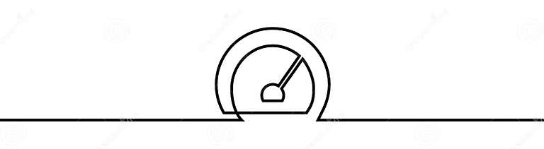 Speedometer Shape Drawing by Continuos Line, Thin Line Design Stock ...