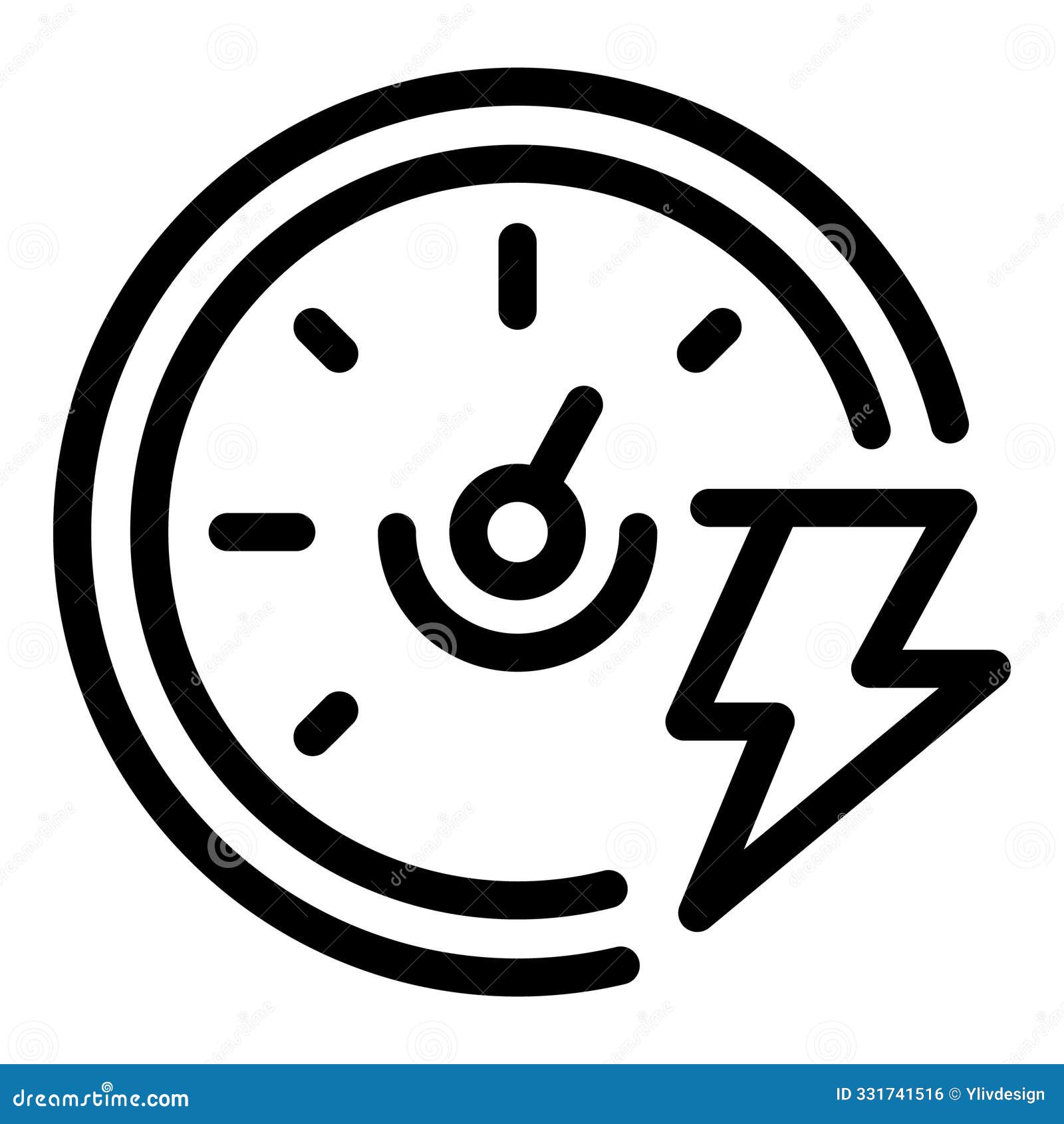 Speedometer Showing Energy Consumption with Lightning Bolt Icon Stock ...