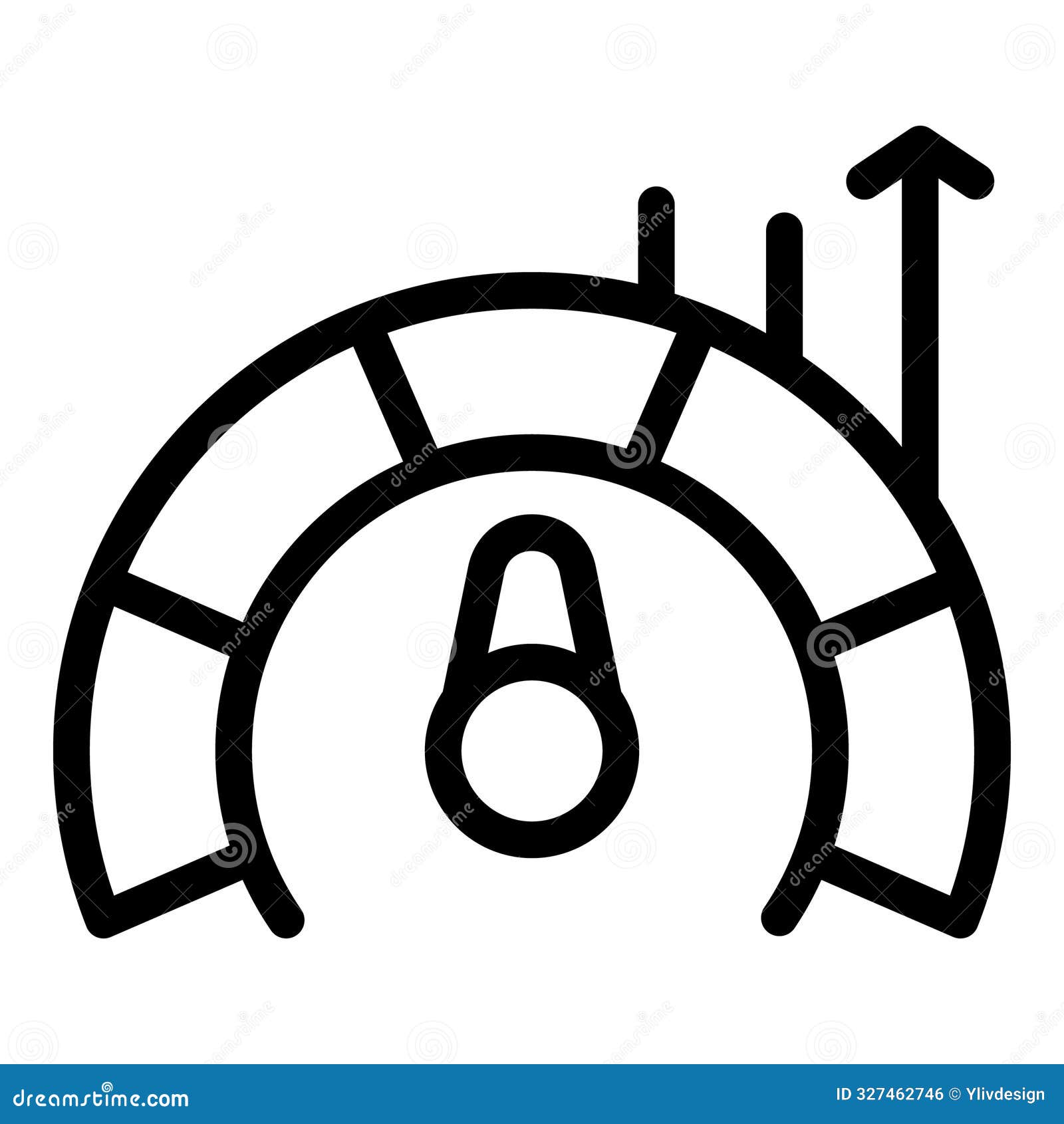 Speedometer Showing Increasing Performance with Arrow Pointing Up Stock ...